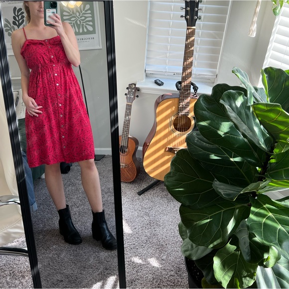 Universal Thread | Dresses | Xs Red Button Down Midi Dress | Poshmark